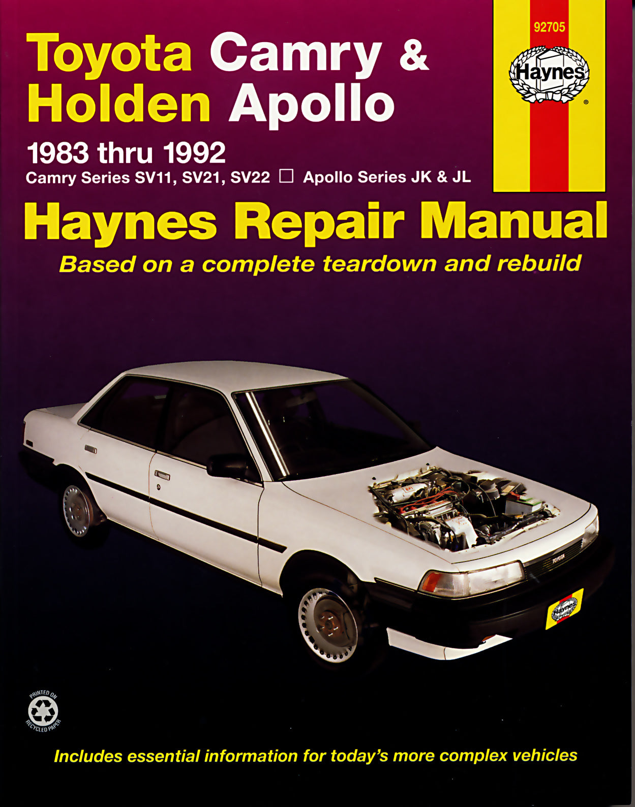 Toyota Camry (83-92) & Holden Apollo (89-93) Haynes Repair Manual (AUS ...